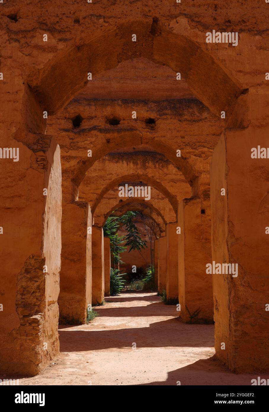 The medieval ruined arches of the massive Heri es-Souani Royal Stables ...