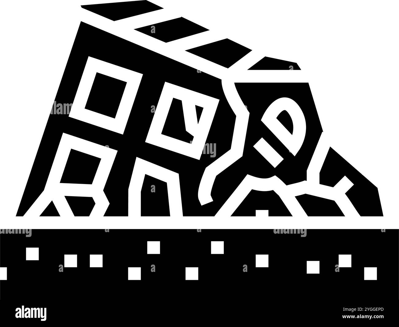 damage hurricane disaster glyph icon vector illustration Stock Vector ...