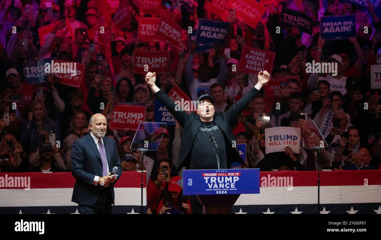 Elon Musk at Trump Rally at Madison Square Garden in New York City ...