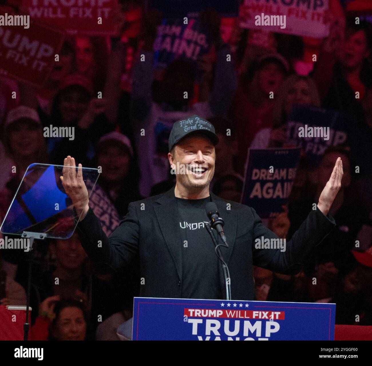 Elon Musk at Trump Rally at Madison Square Garden in New York City ...