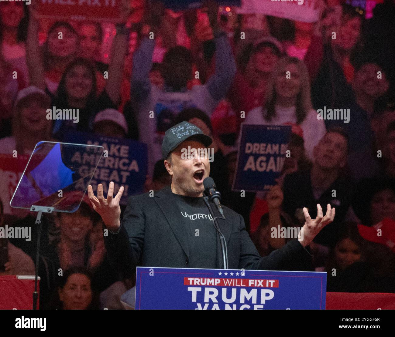 Elon Musk at Trump Rally at Madison Square Garden in New York City ...