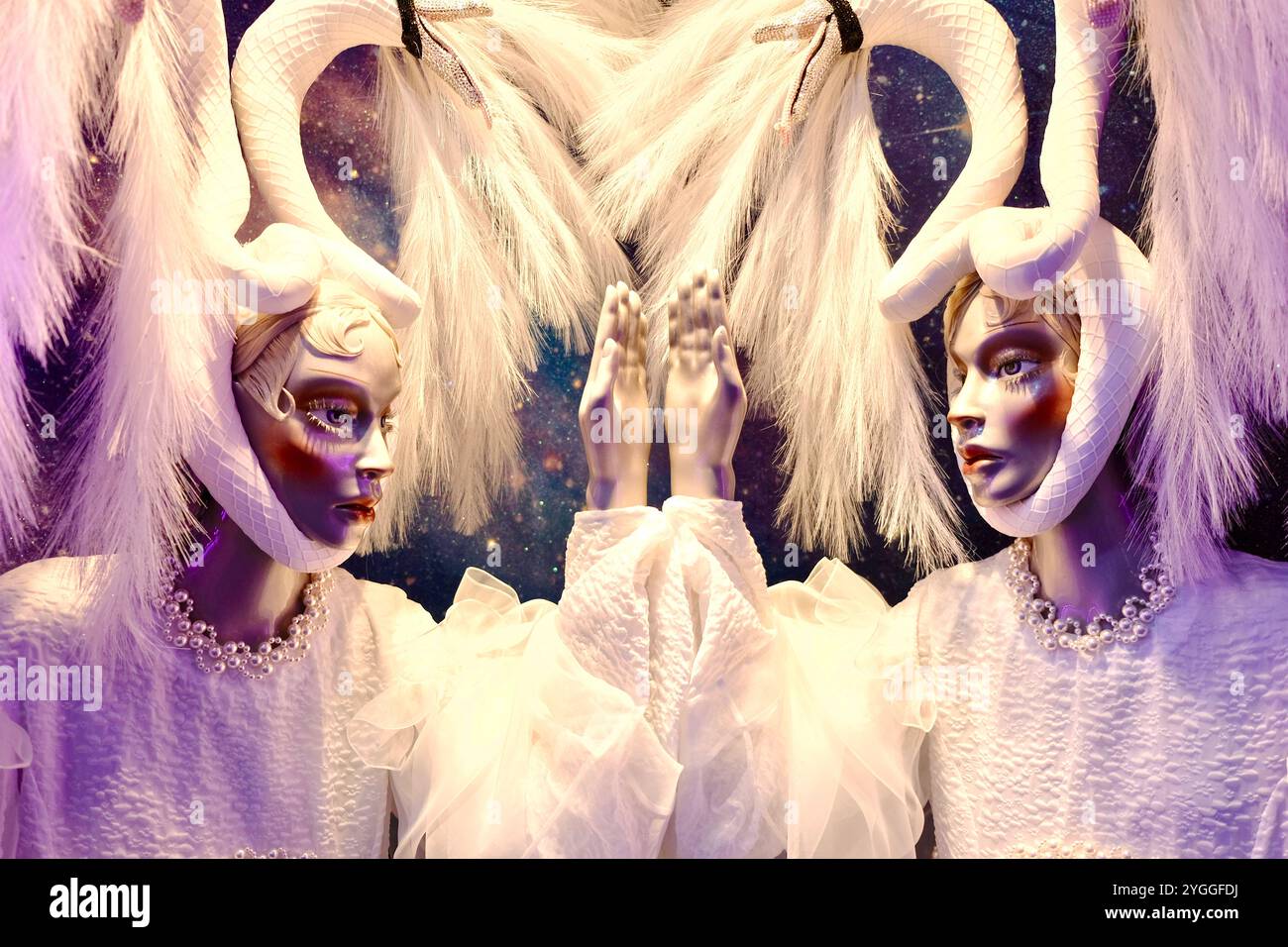 Christmas display in the window of Selfridges department store on ...