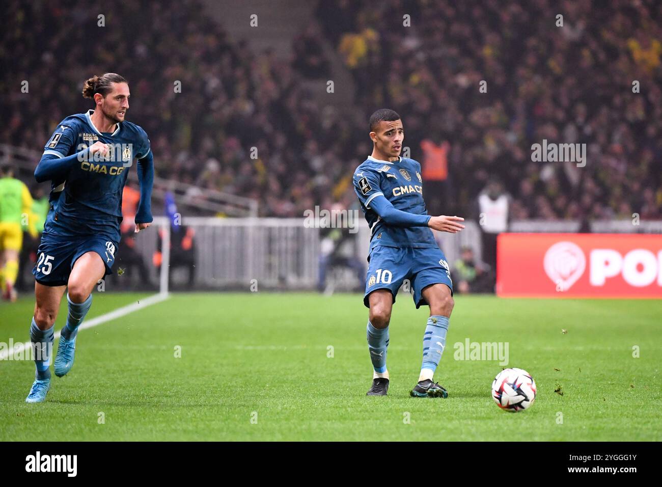 25 Adrien RABIOT (om) - 10 Mason GREENWOOD (om) during the Ligue 1 ...