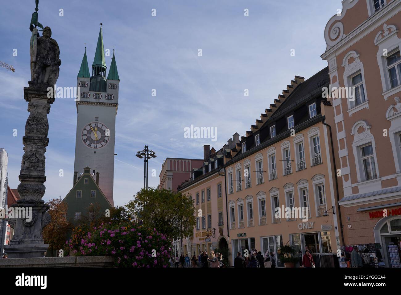 Straubing, Germany - October 12, 2024 - the Theresienplatz in the city ...