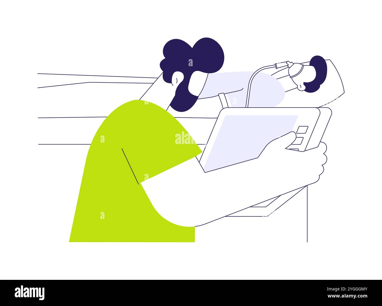 Intensive care unit technician abstract concept vector illustration ...
