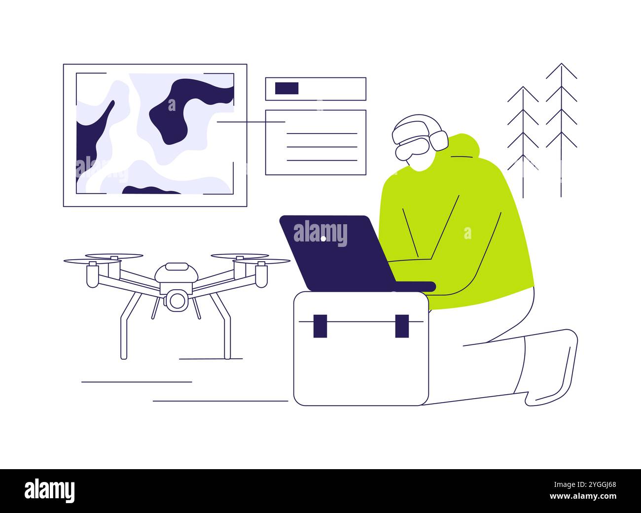 Use remote sensing drones abstract concept vector illustration Stock ...