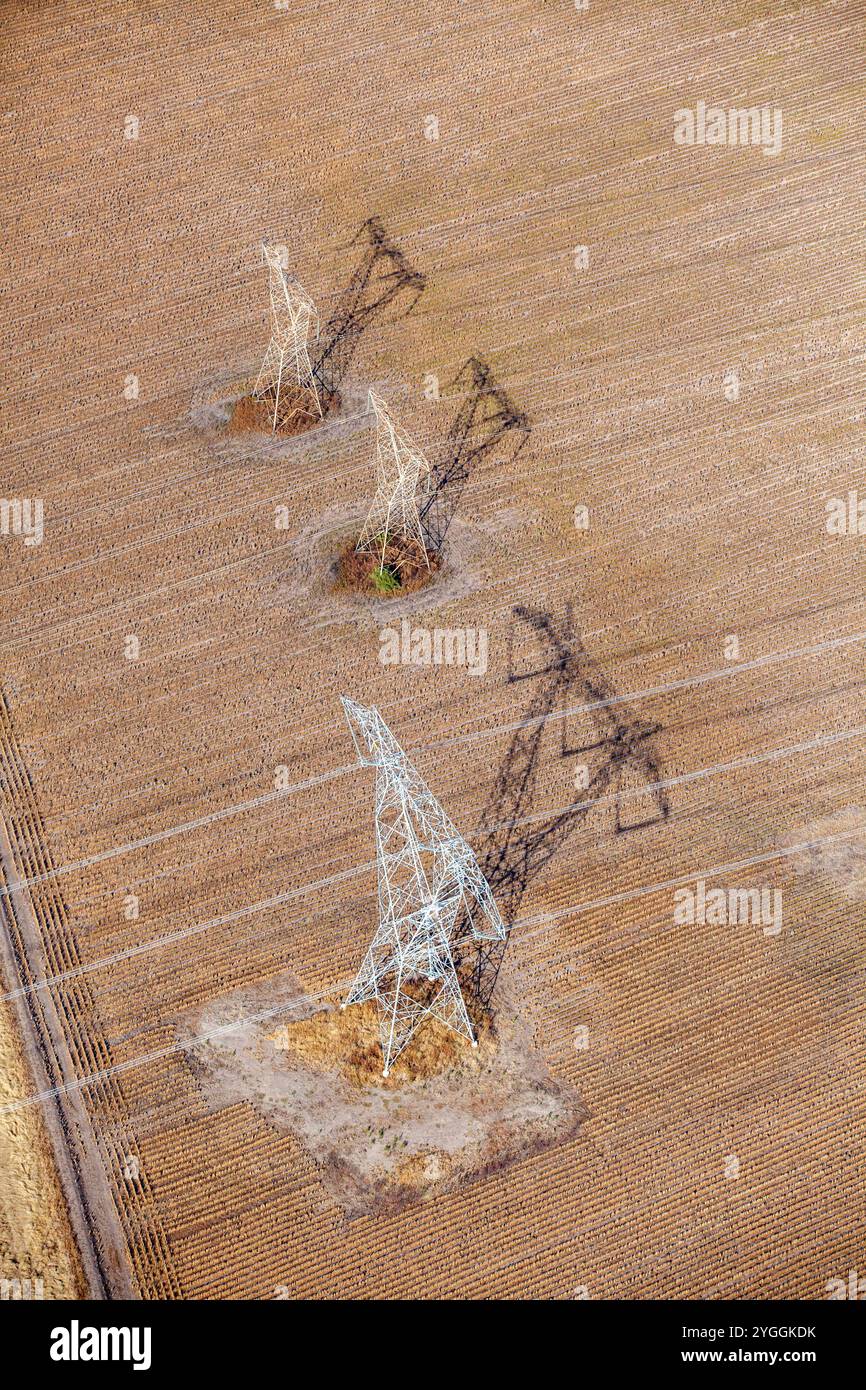 Aerial View of power lines, South Africa Stock Photo - Alamy