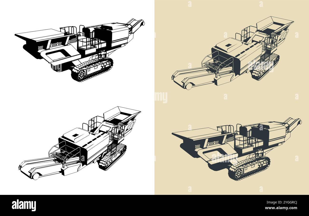 Gravel mining plant Stock Vector Images - Alamy