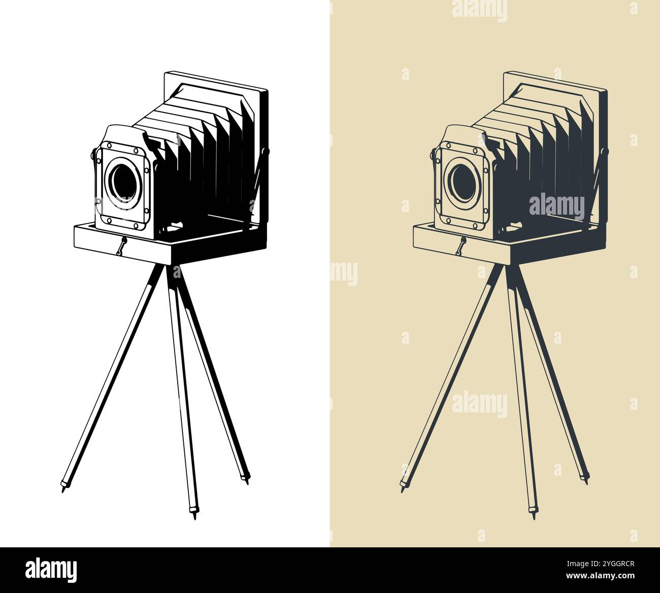 Stylized vector illustrations of a retro camera Stock Vector Image ...