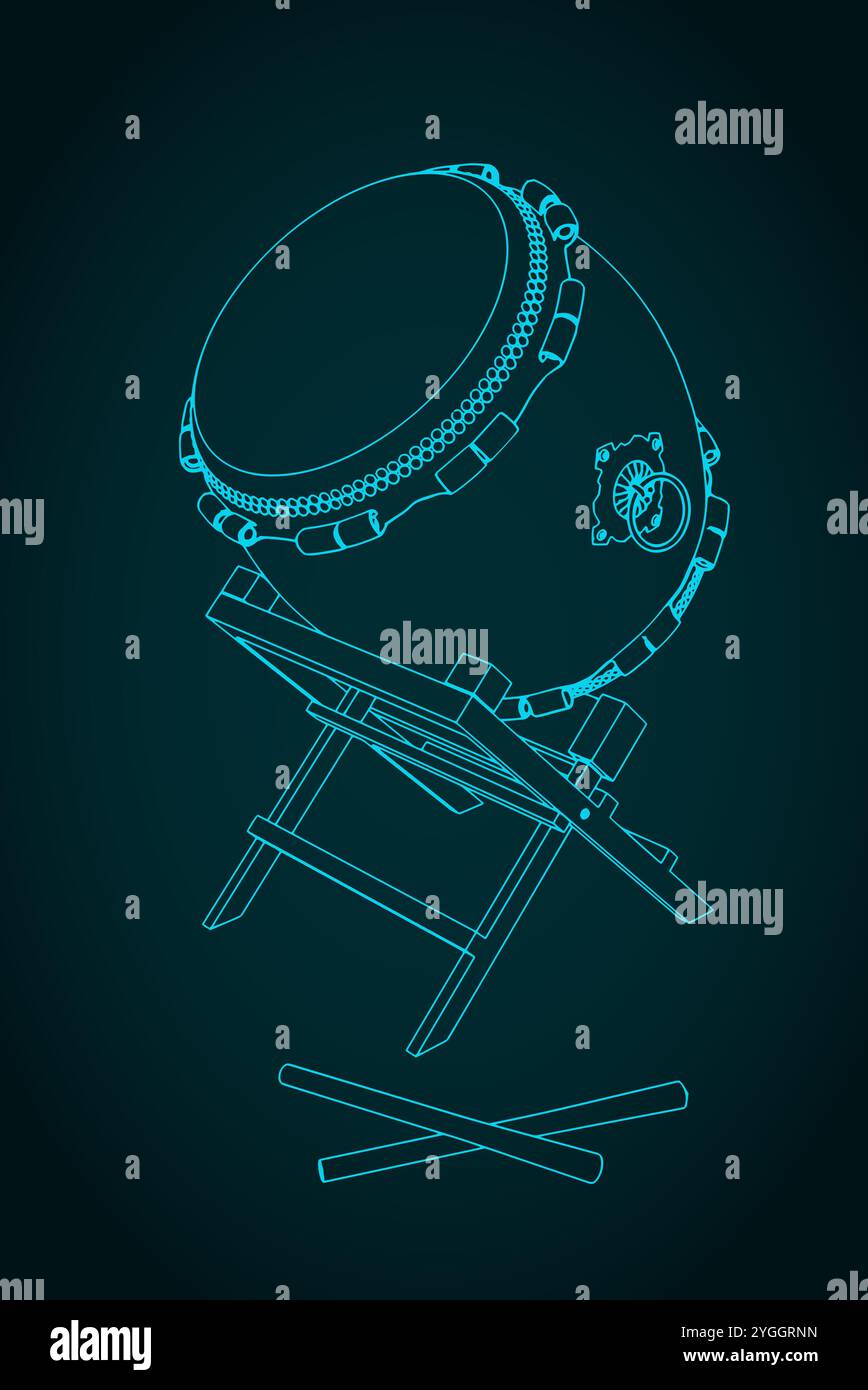 Traditional taiko drums Stock Vector Images - Alamy