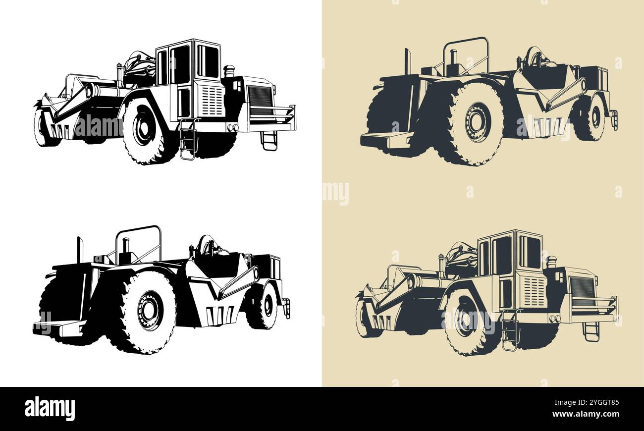 Scraper for heavy earthmoving and mining applications illustrations ...