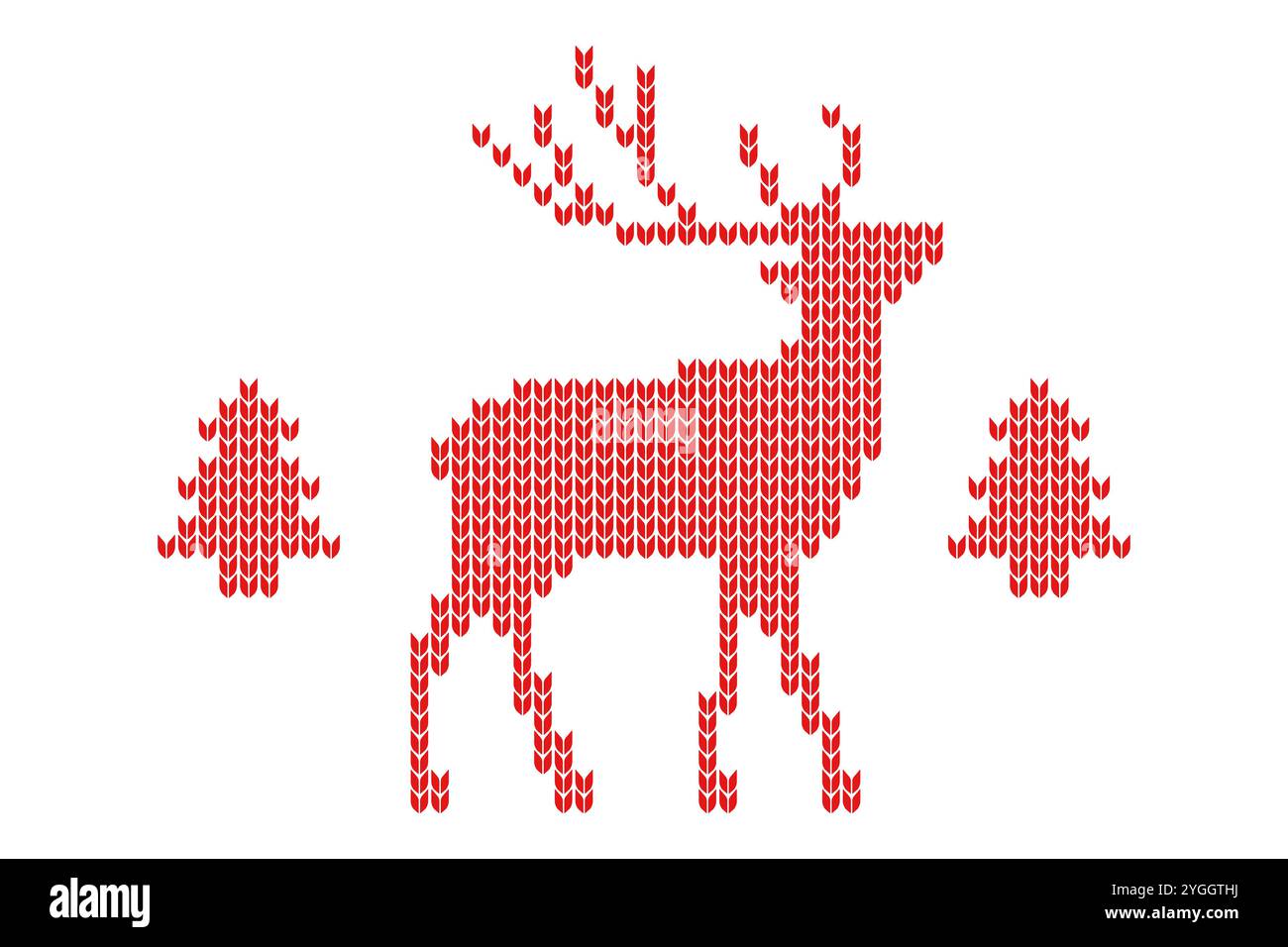 knitted red deer for the new year. pattern on a sweater Stock Vector ...