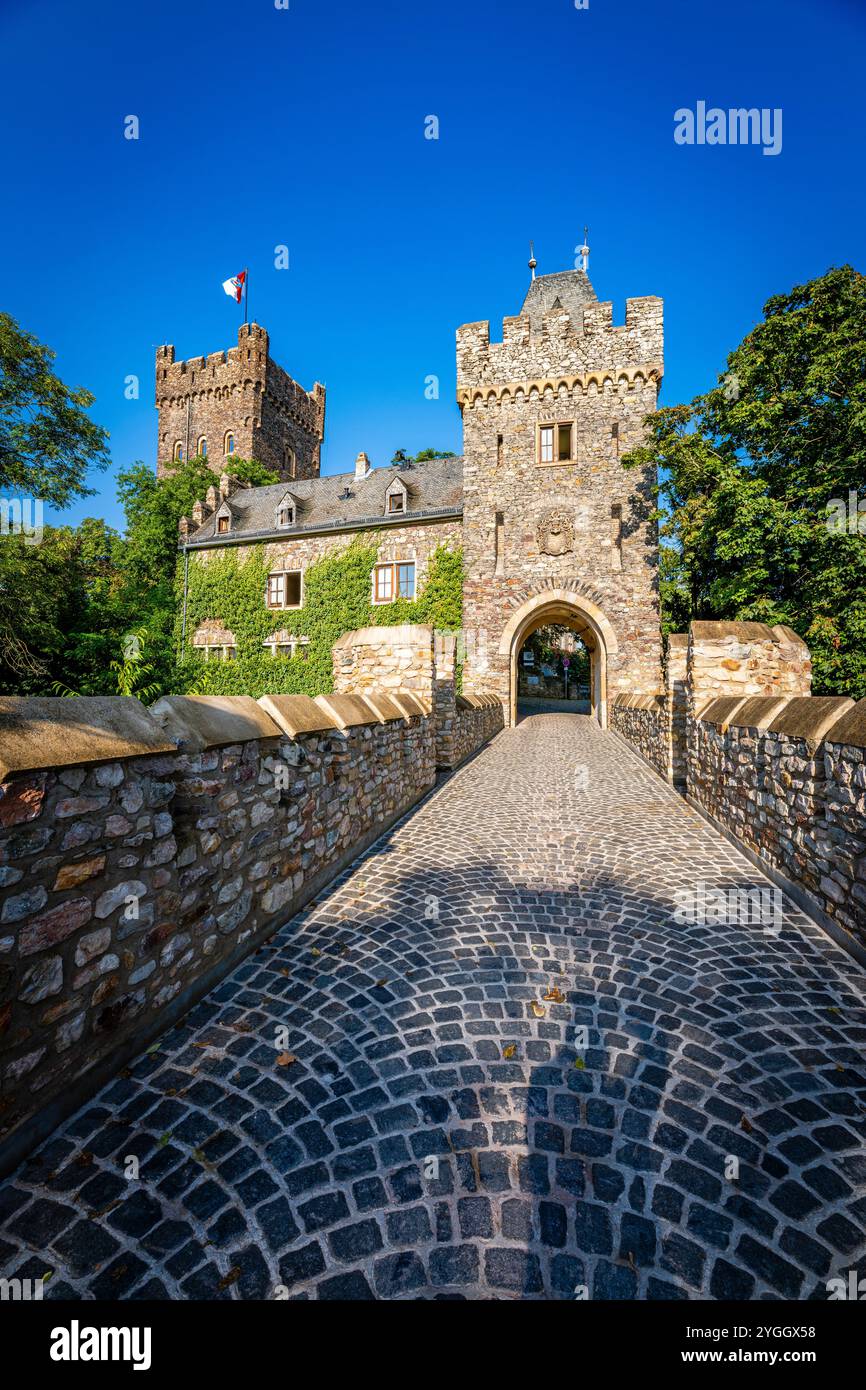 Klopp Castle near Bingen am Rhein, hilltop castle with well-preserved ...