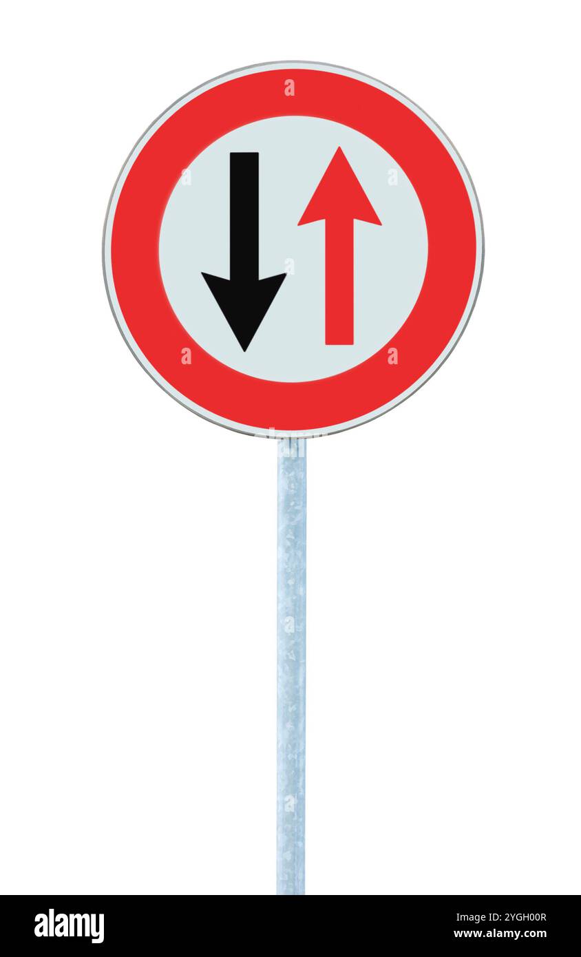 Give Way To Traffic From Opposite Direction Road Sign, Large Detailed ...