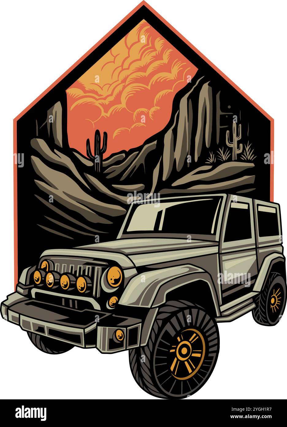 Adventure Jeep Vector Illustration Stock Vector Image & Art - Alamy