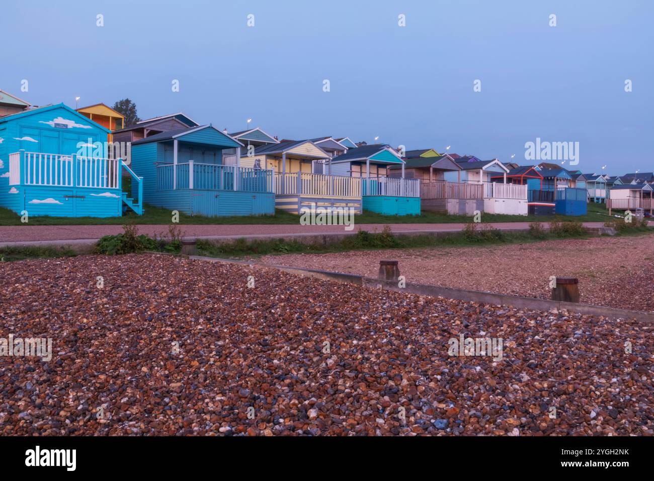 England, Kent, Whitstable, Tankerton, Colourful Beach Huts Stock Photo ...