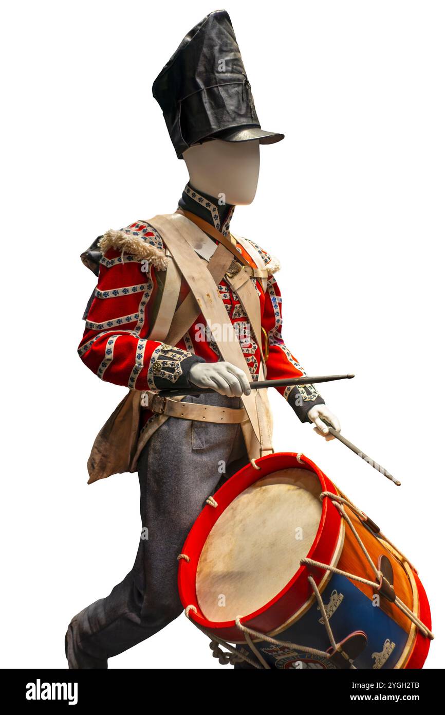 British uniform and drum of the Royal Welch Fusiliers used during 1815 ...