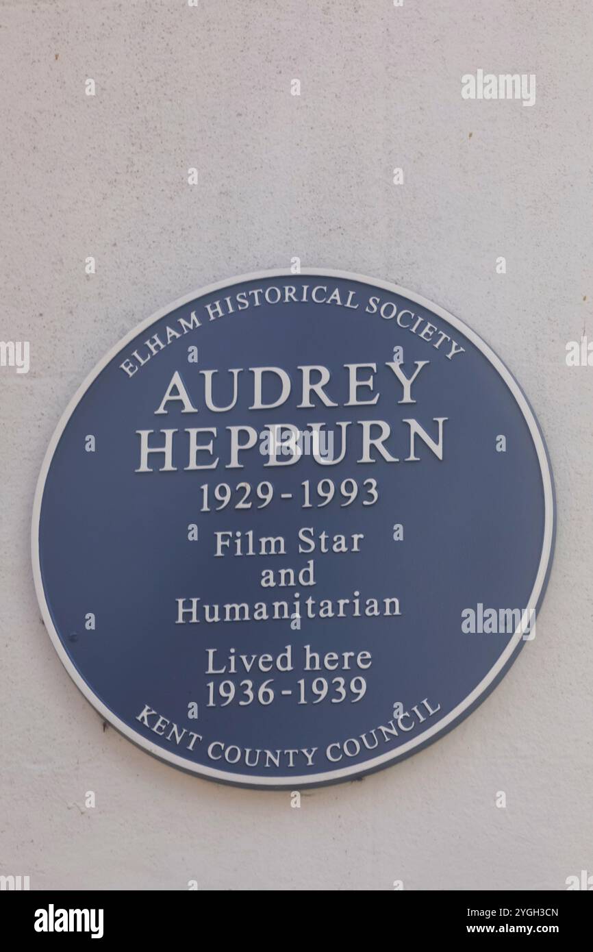 England, Kent, Elham Valley, Elham Village, Blue Plaque on the House ...