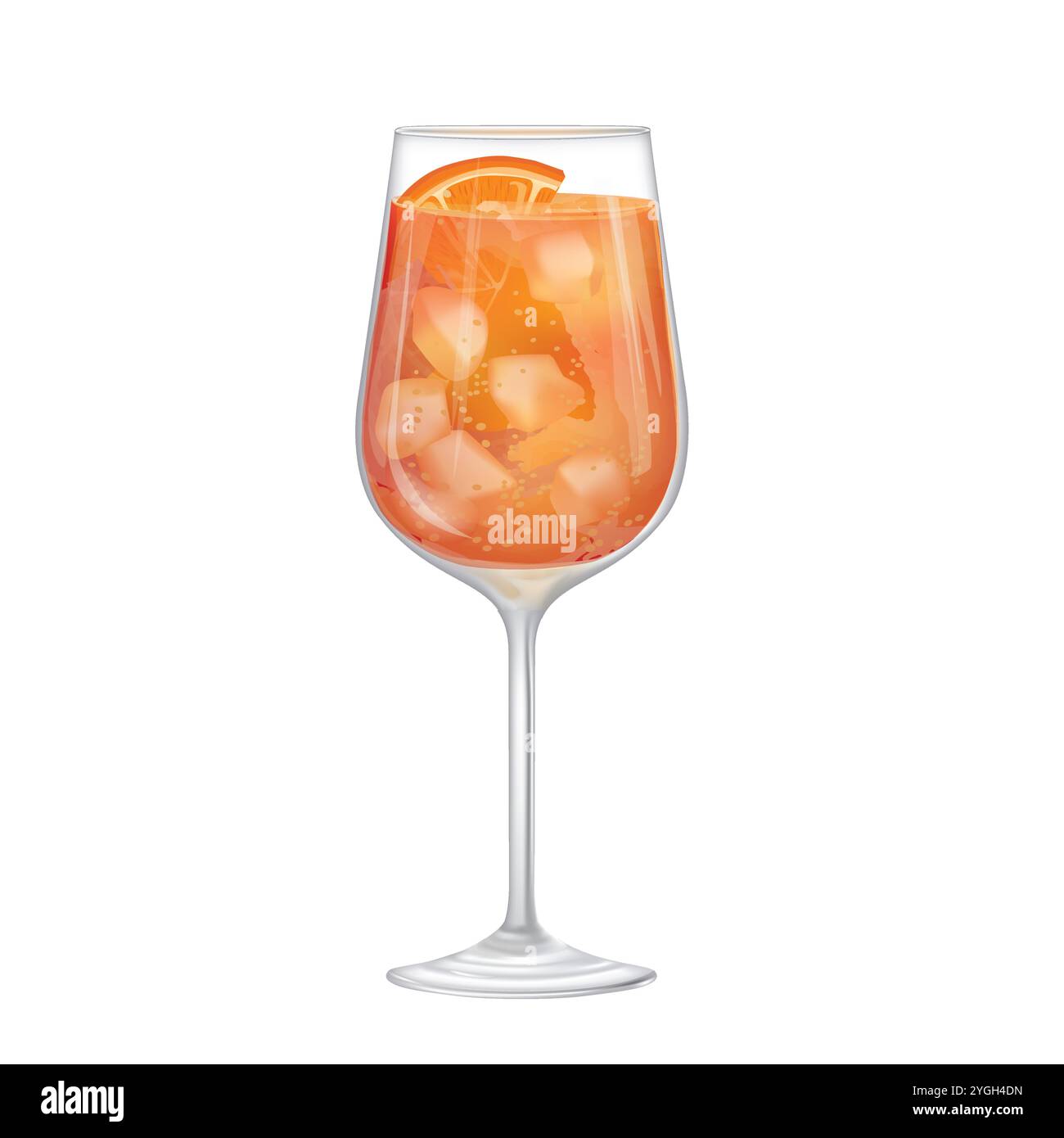 Aperol Spritz drink. Cocktail with lemon slice and ice isolated on ...