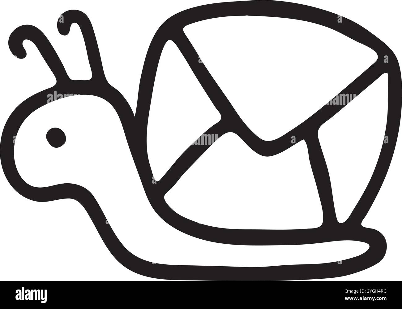 Doodle Snail Mail Pen Pal with Envelope icon or logo, hand drawn with ...