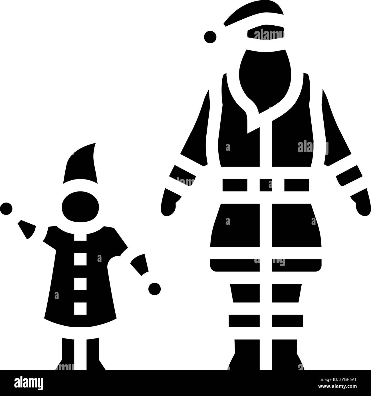 santa claus elves glyph icon vector illustration Stock Vector Image ...