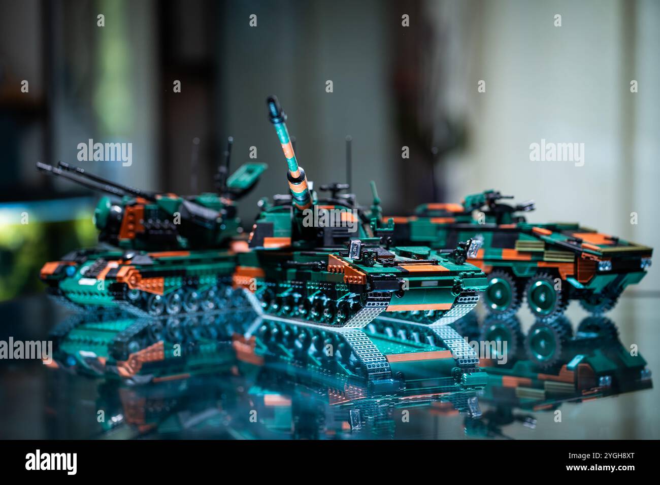 collection of plastic toy military vehicles and tanks models, building ...