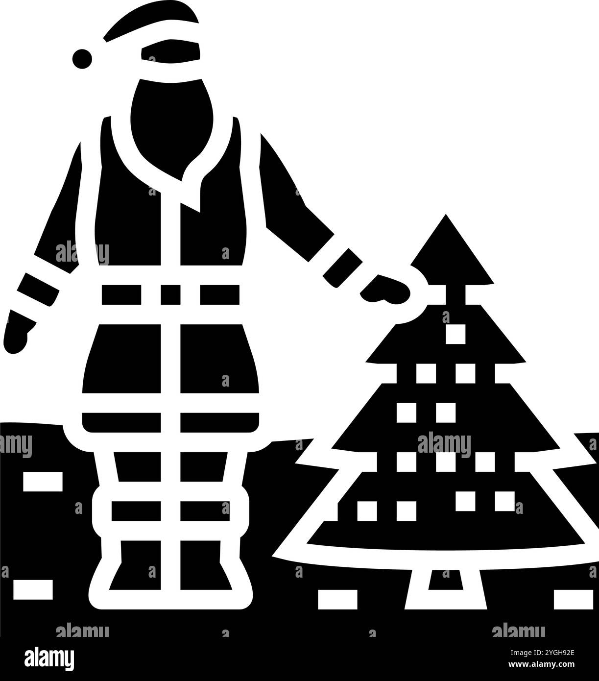 Christmas stockings illustration Black and White Stock Photos & Images ...