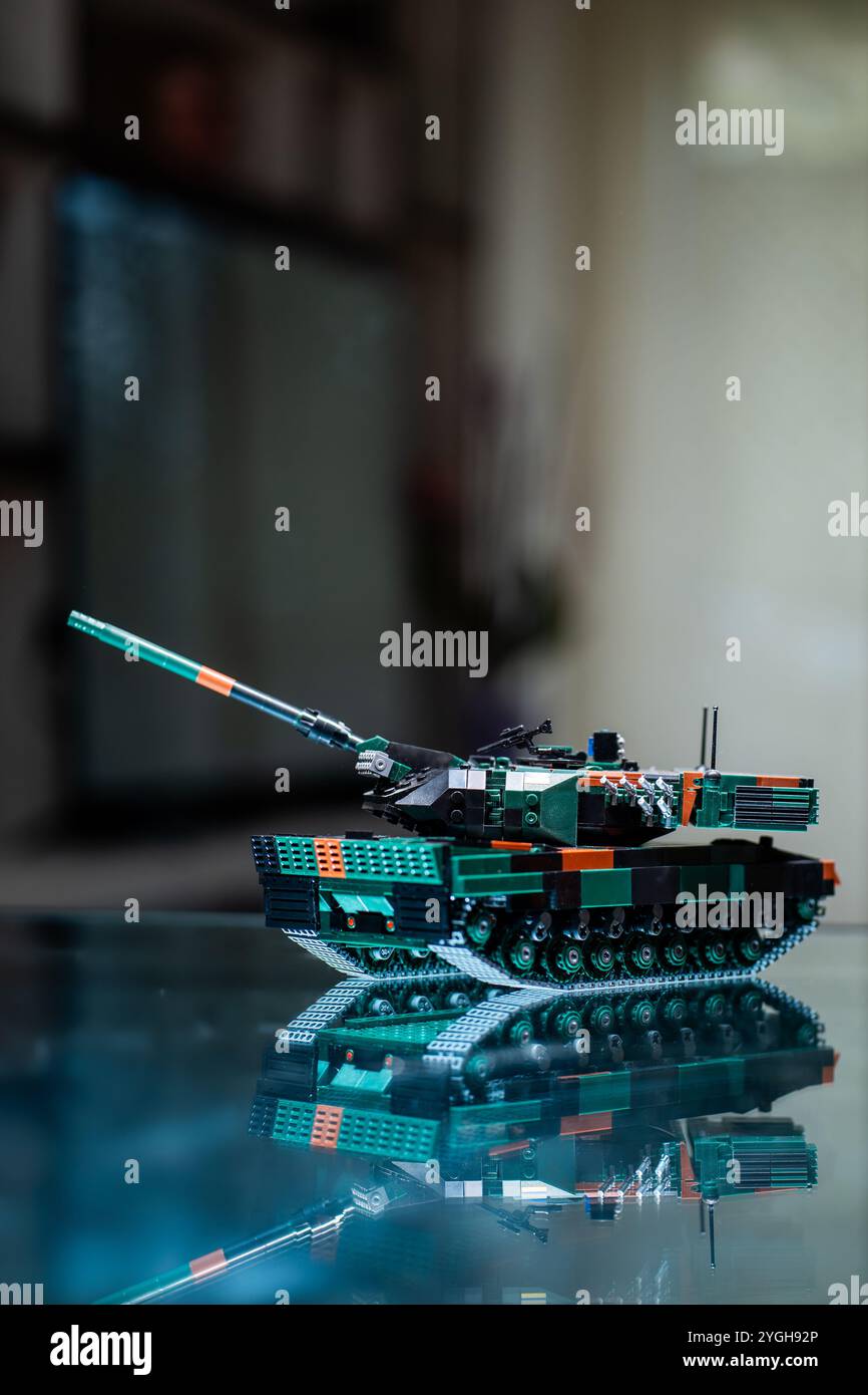 plastic toy model of modern German armored battle tank Leopard 2A6 ...