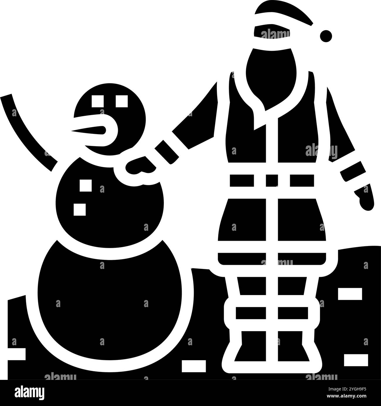 santa claus snowman glyph icon vector illustration Stock Vector Image ...
