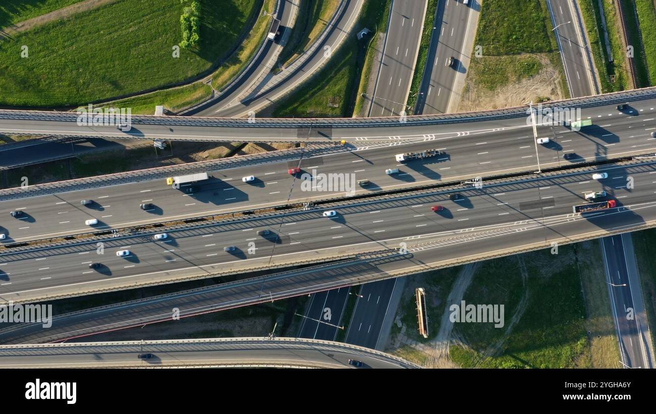 Fly over highway road junction hi-res stock photography and images - Alamy