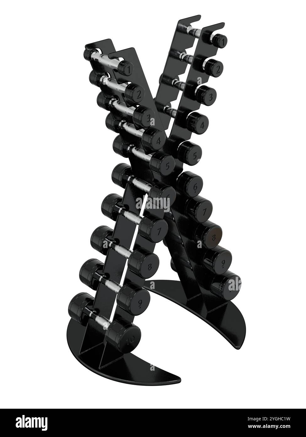 Gym Dumbbell rack in X shape, a stand for weightlifting gym equipment ...