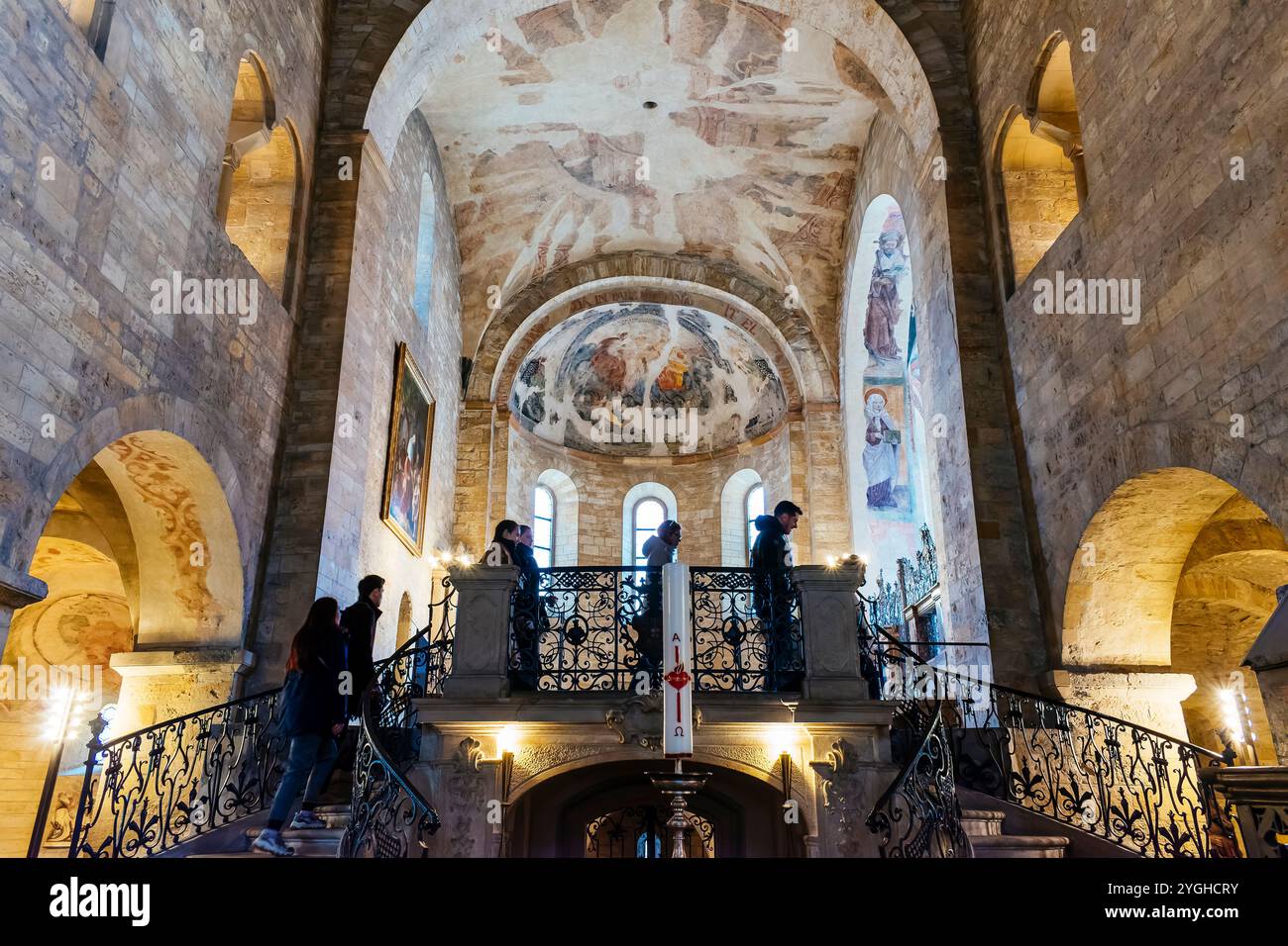 Interior view of the apse from the nave. St. George's Basilica is the ...