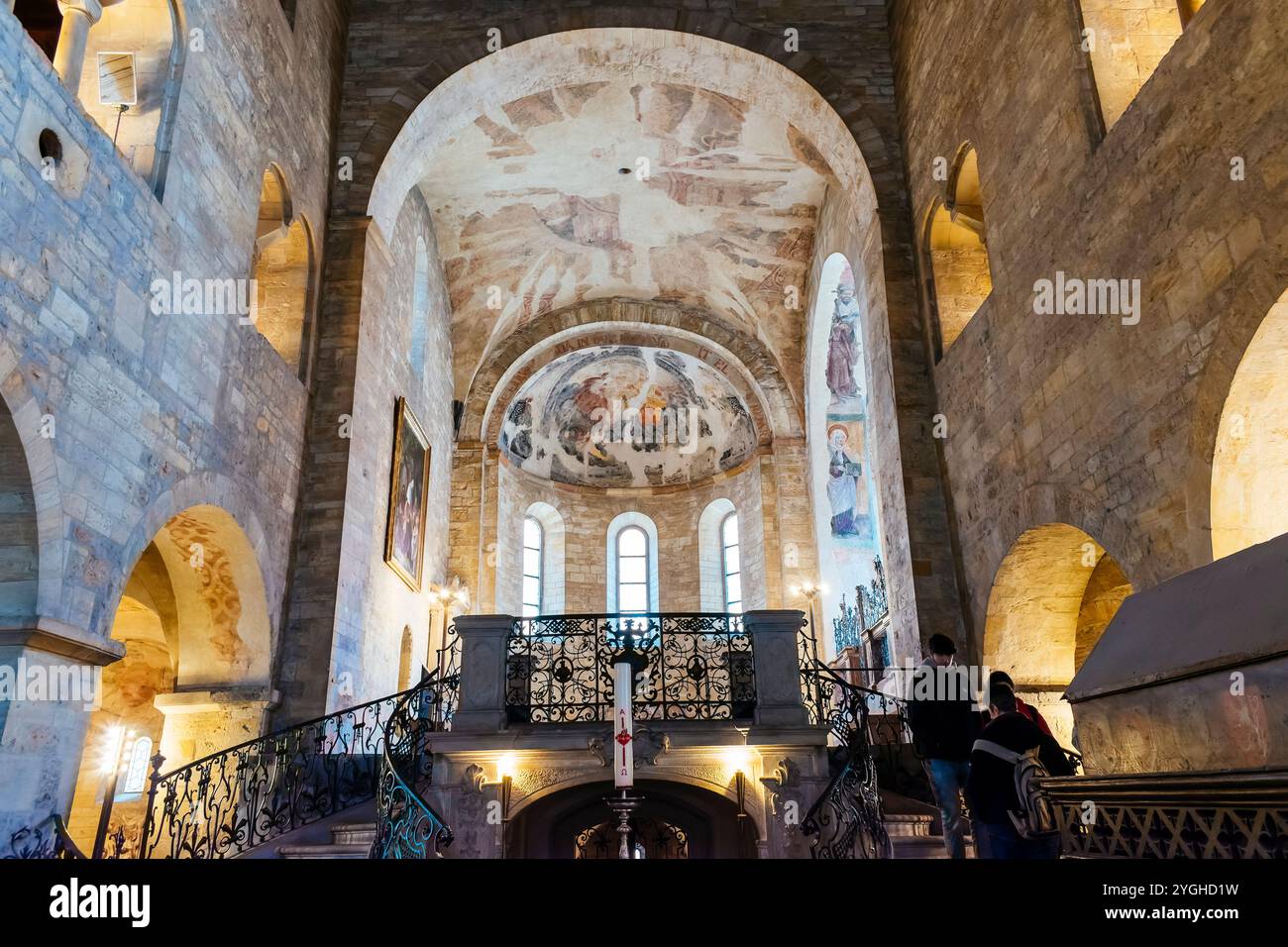 Interior view of the apse from the nave. St. George's Basilica is the ...