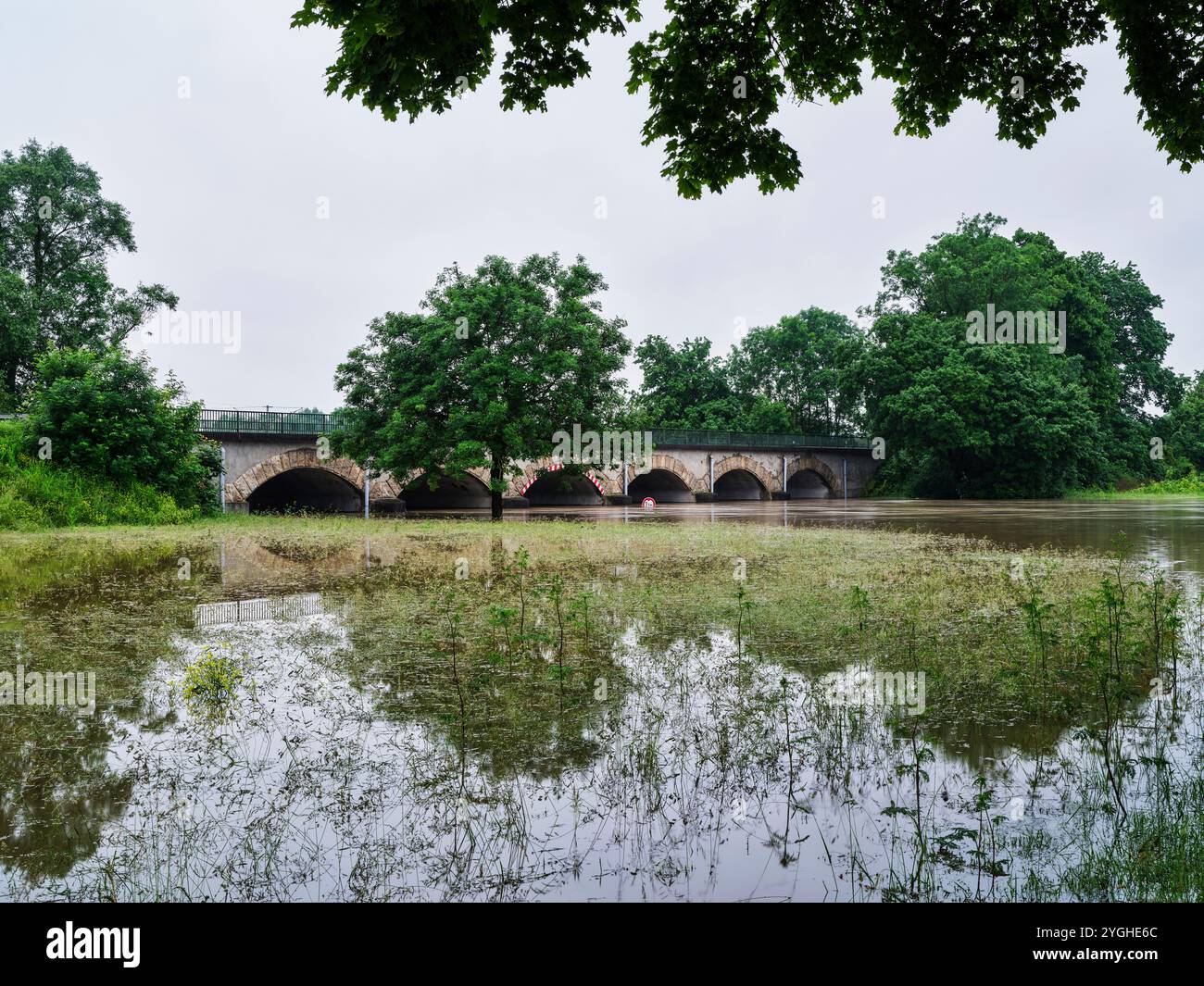 Asphalt road, road, underpass, railroad, railroad line, road sign ...