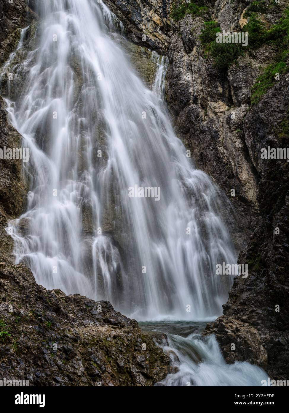 At the Höhenbach stream above Holzgau in the Upper Lechtal valley Stock ...