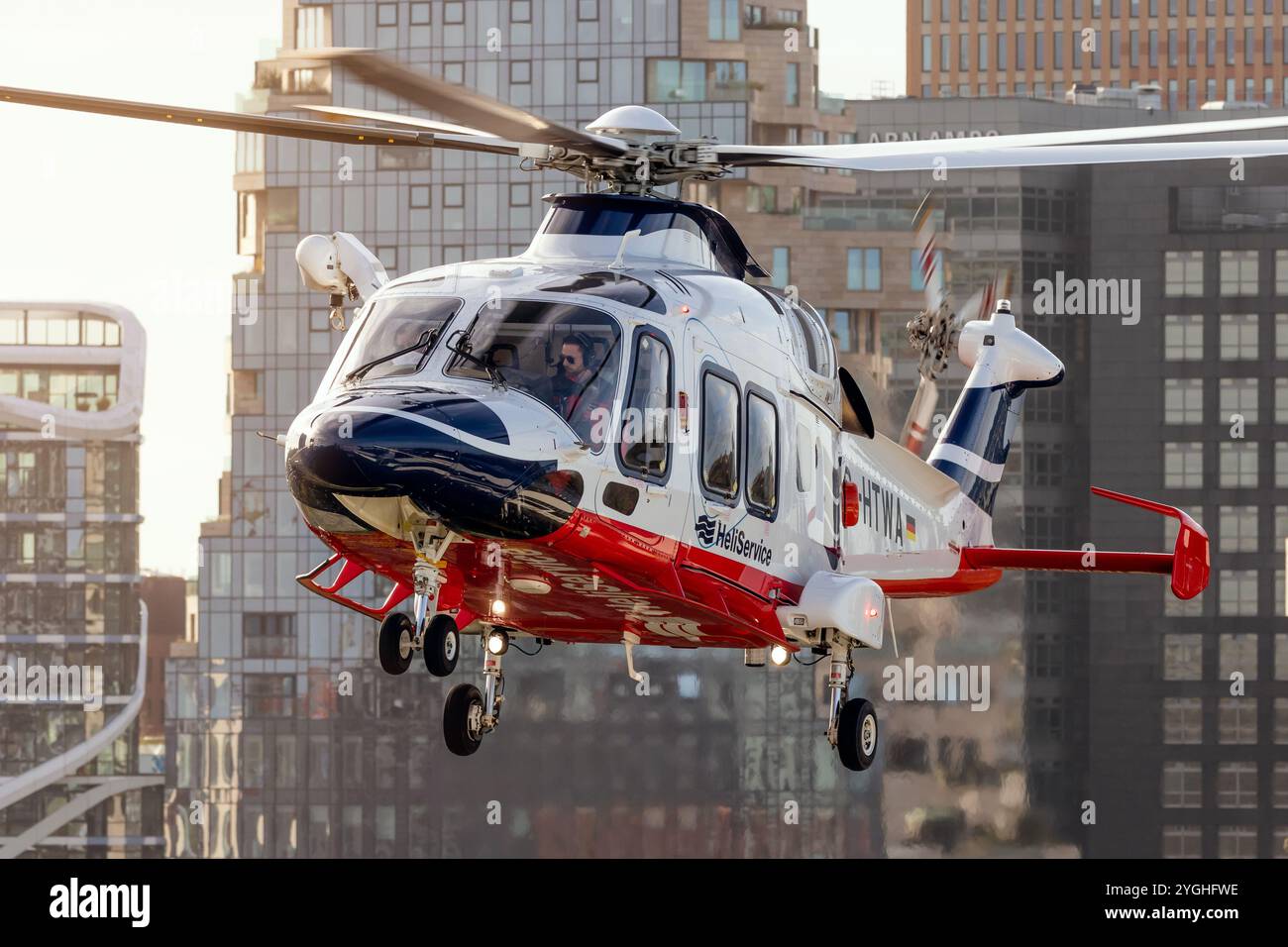 Leonardo (AgustaWestland) AW169 helicopter arriving at the European ...