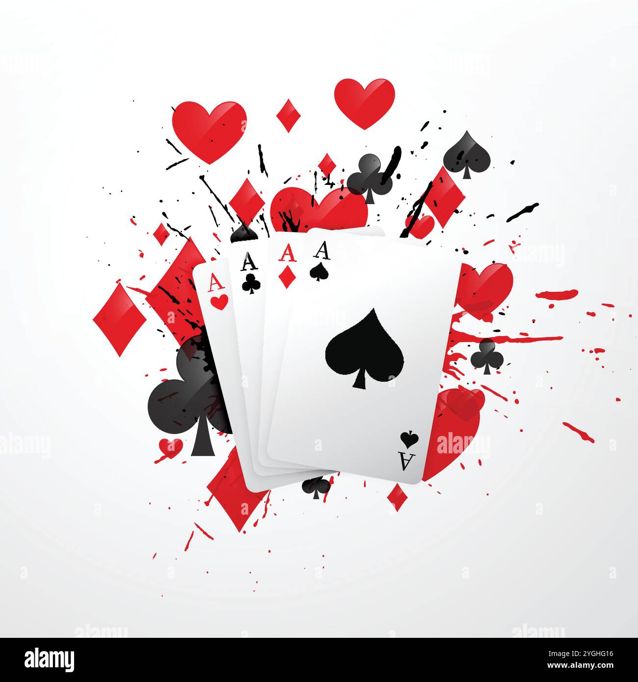 The four aces Stock Vector Images - Alamy
