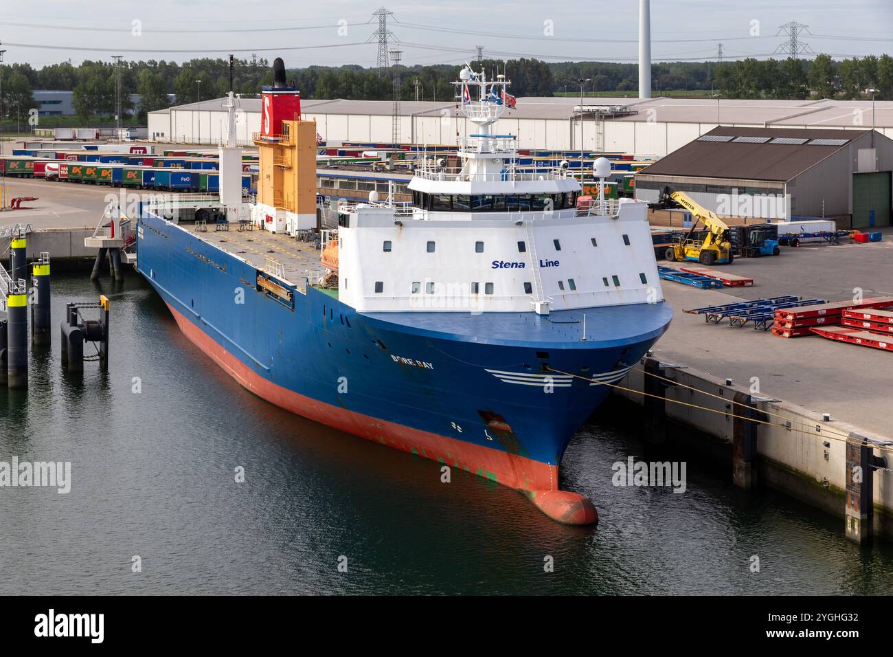 Stena Line RoRo (roll-on-Roll-off) ship moored in the Port of Rotterdam ...