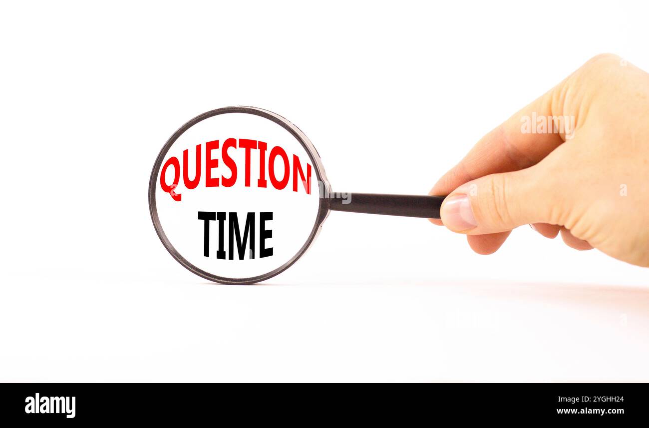 Question time symbol. Concept words Question time on beautiful white ...