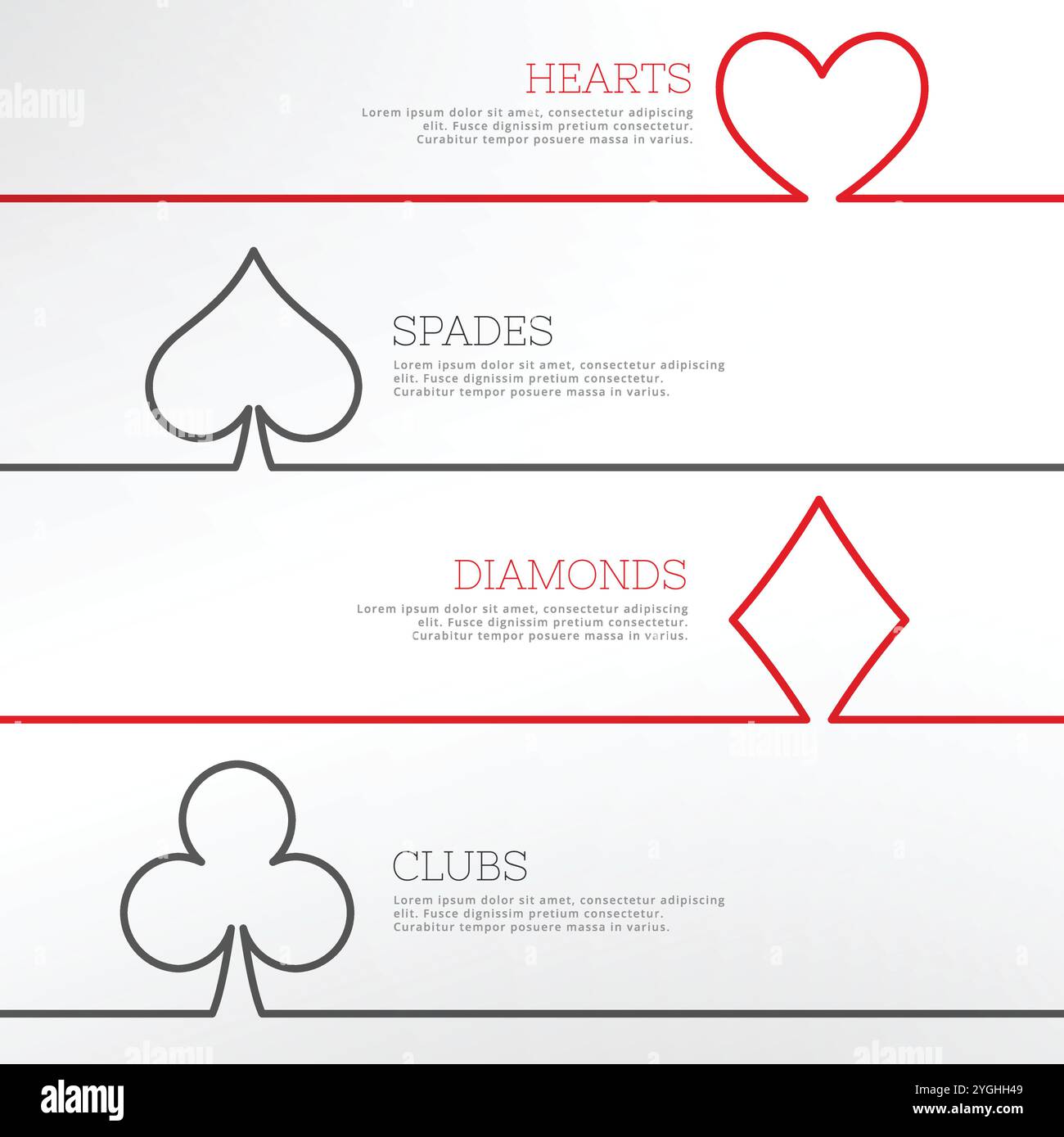 Playing cards symbols Stock Vector Images - Alamy