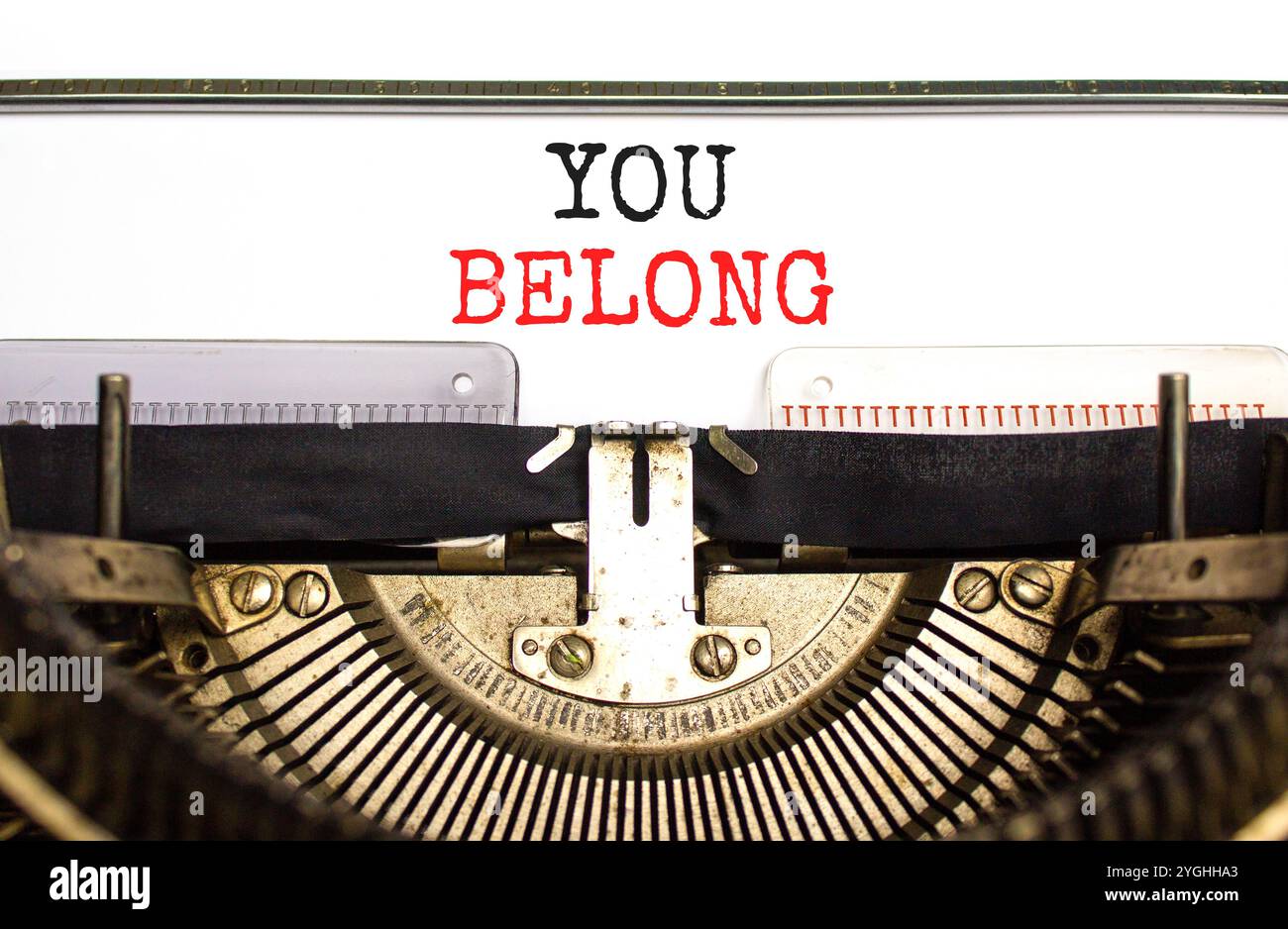 Belonging and you belong symbol. Concept words You belong typed on ...