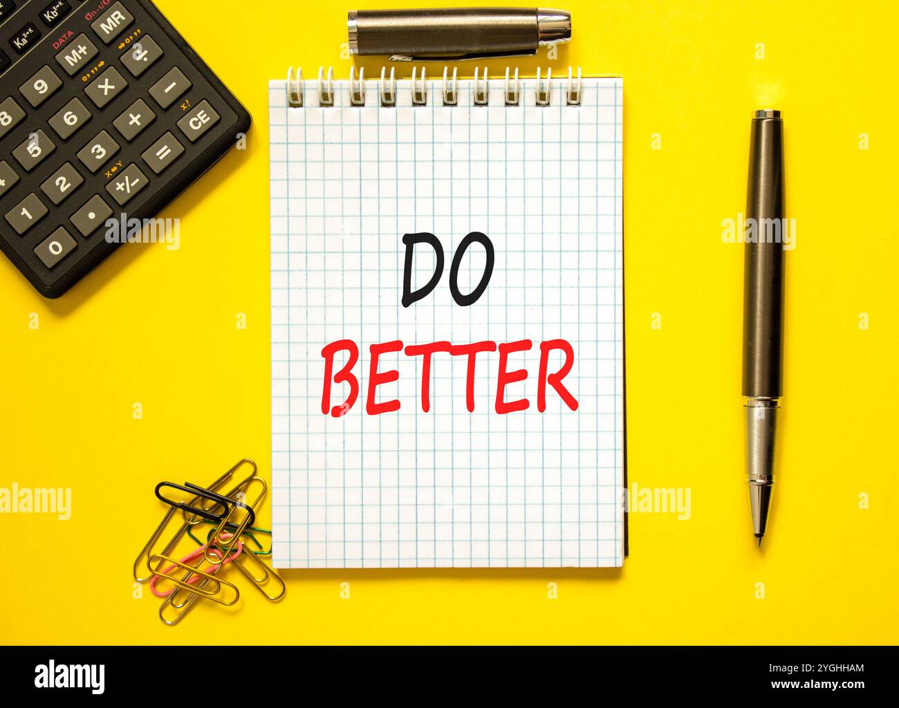 Do better symbol. Concept words Do better on beautiful white note ...