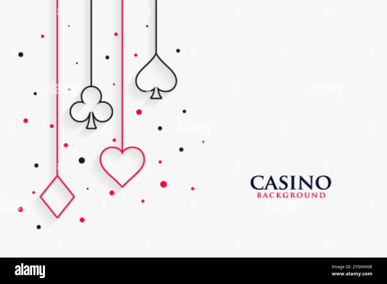 casino playing cards line symbols on white background Stock Vector ...