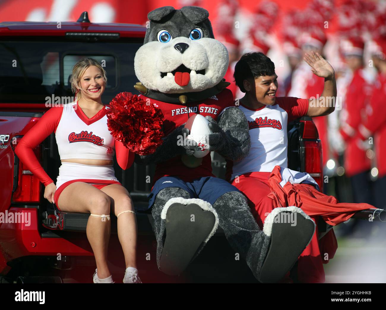 November 2, 2024 - Fresno State Bulldog cheerleaders with mascot Butch ...