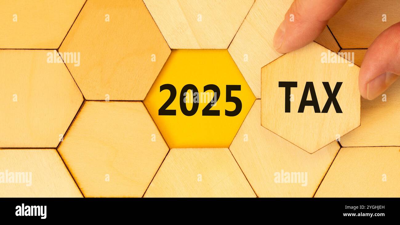 Planning 2025 tax new year symbol. Concept words 2025 Tax on beautiful ...