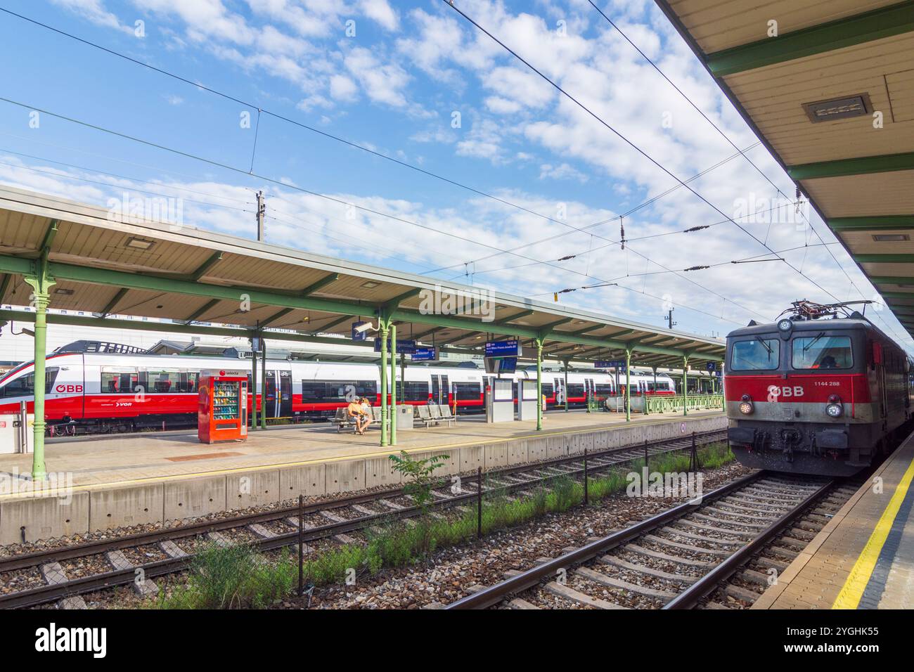 Vienna, Wien Heiligenstadt railway station, local trains in 19. Döbling ...