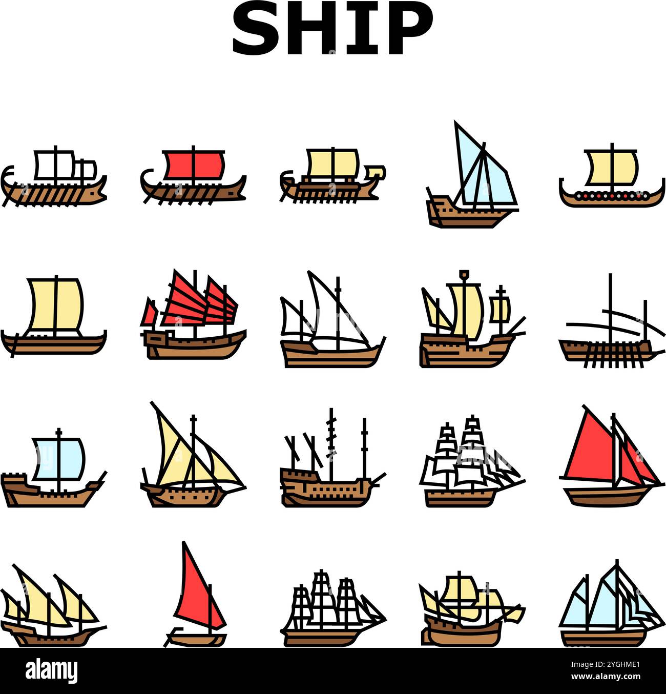 Ancient trade ship Stock Vector Images - Alamy