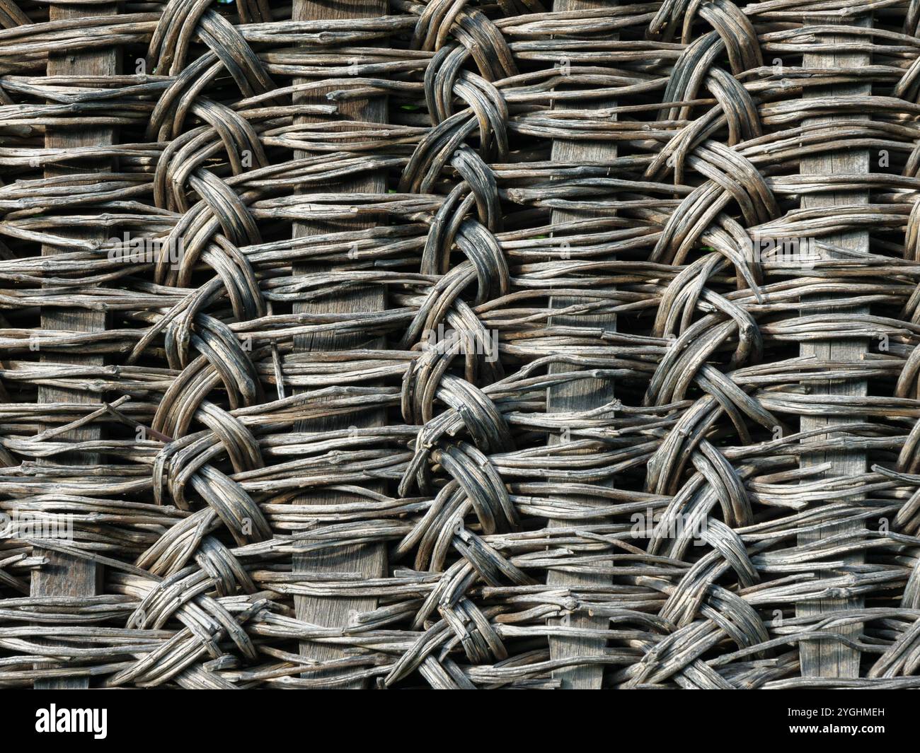 A rustic old fence texture made from natural materials. The old fence ...