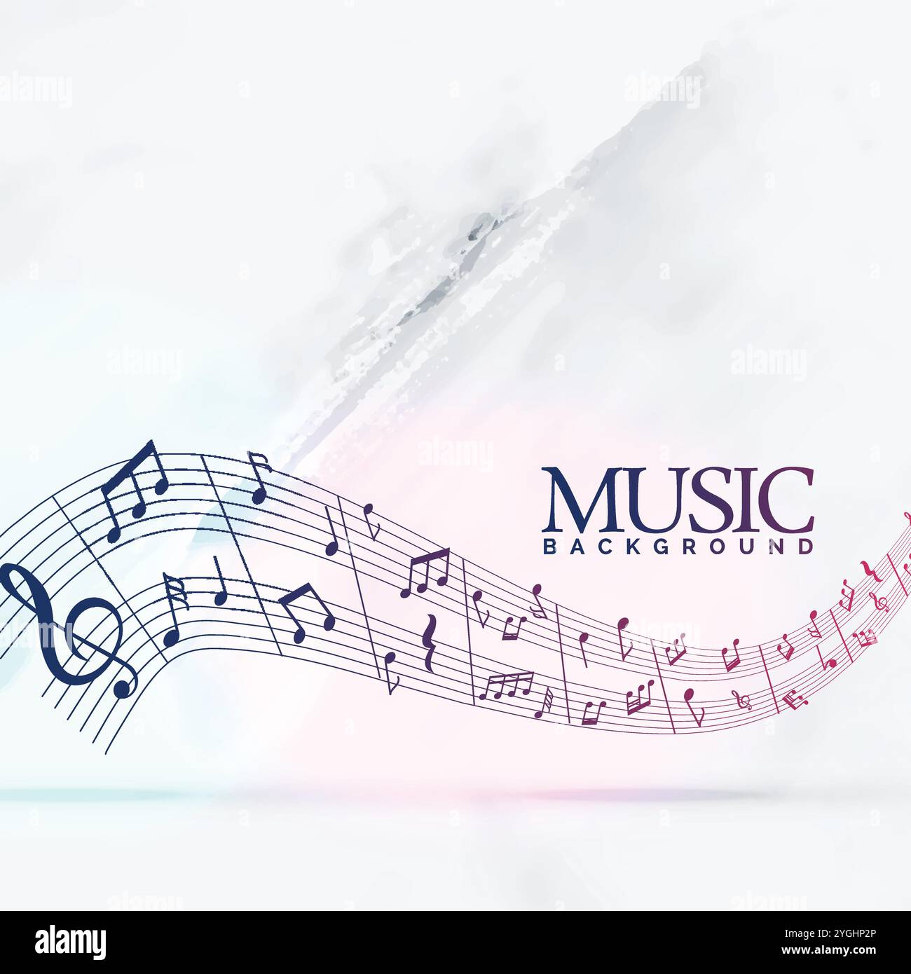 abstract musical background with notes wave Stock Vector Image & Art ...