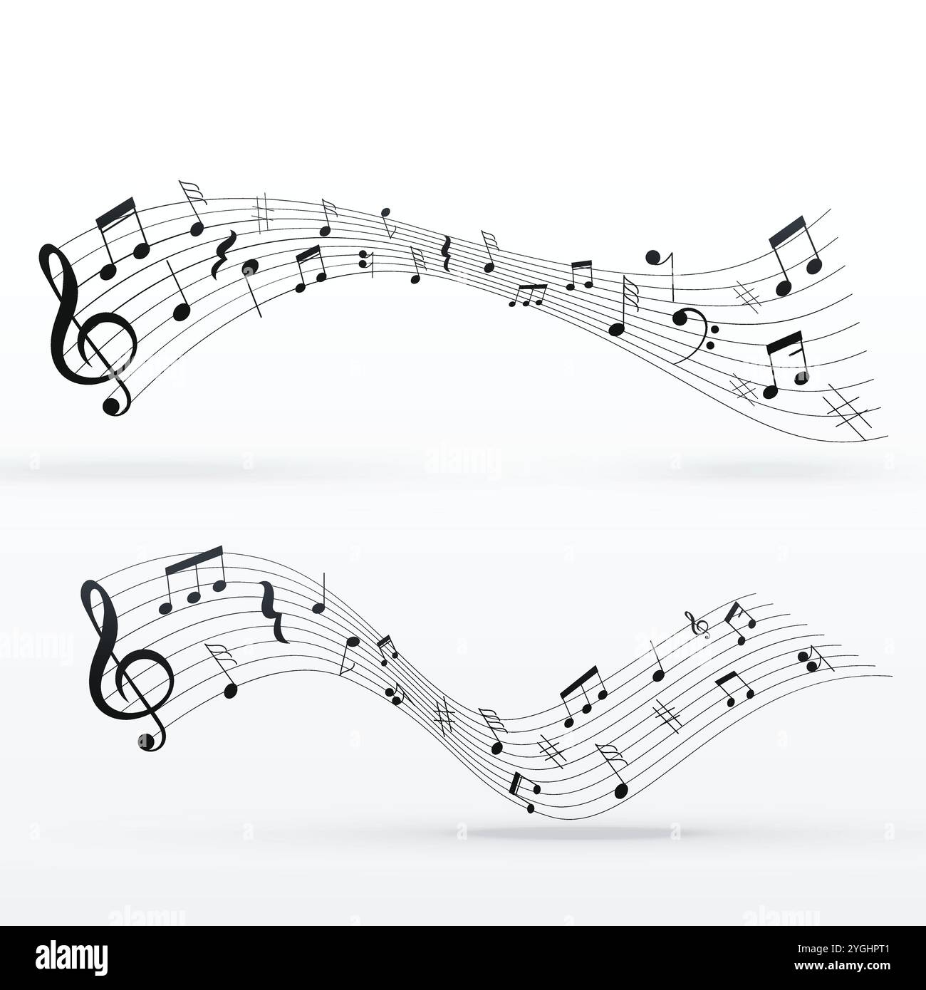 musical notes wave background design Stock Vector Image & Art - Alamy